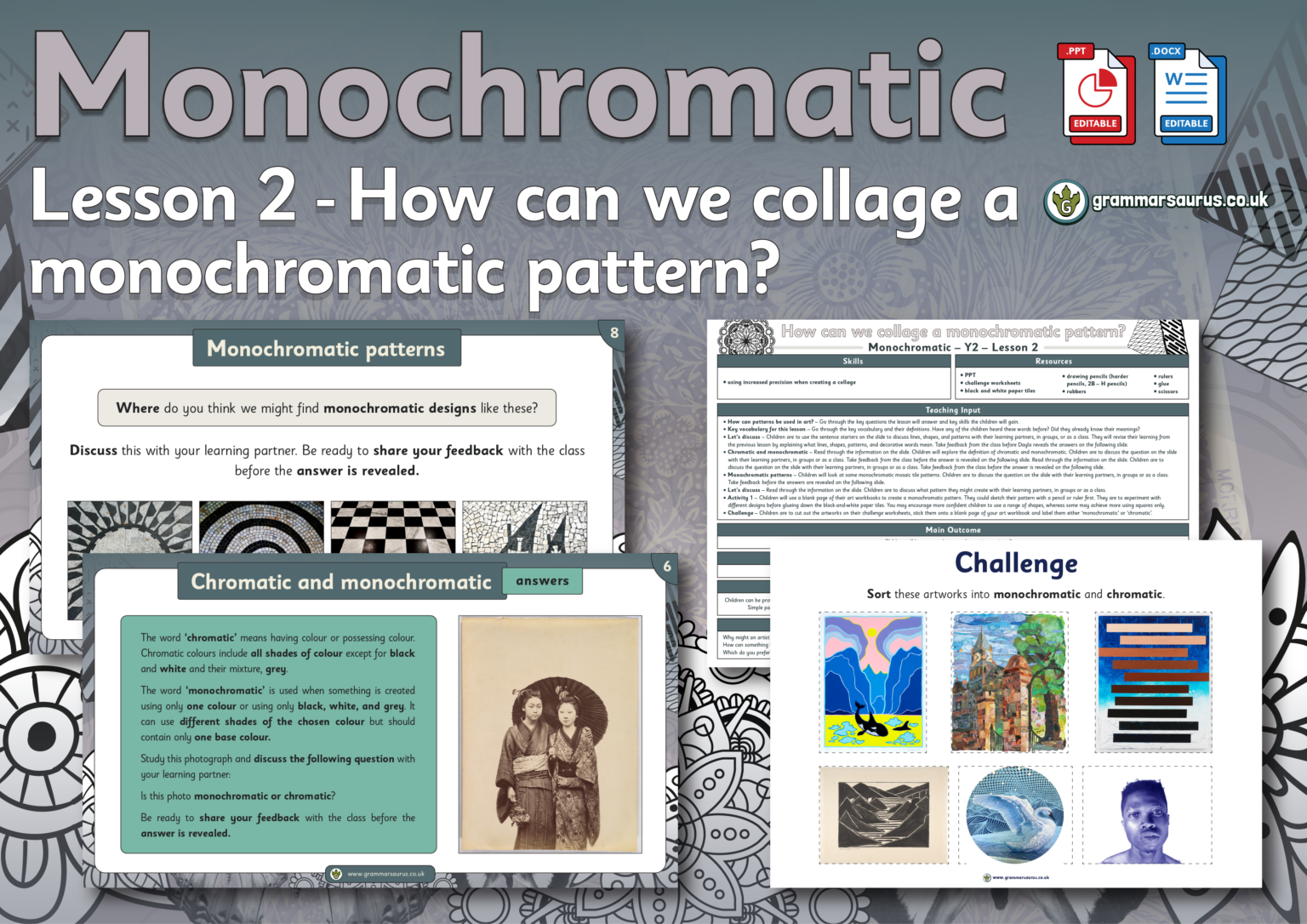 Year 2 Art – Monochromatic – How can we collage a monochromatic pattern ...