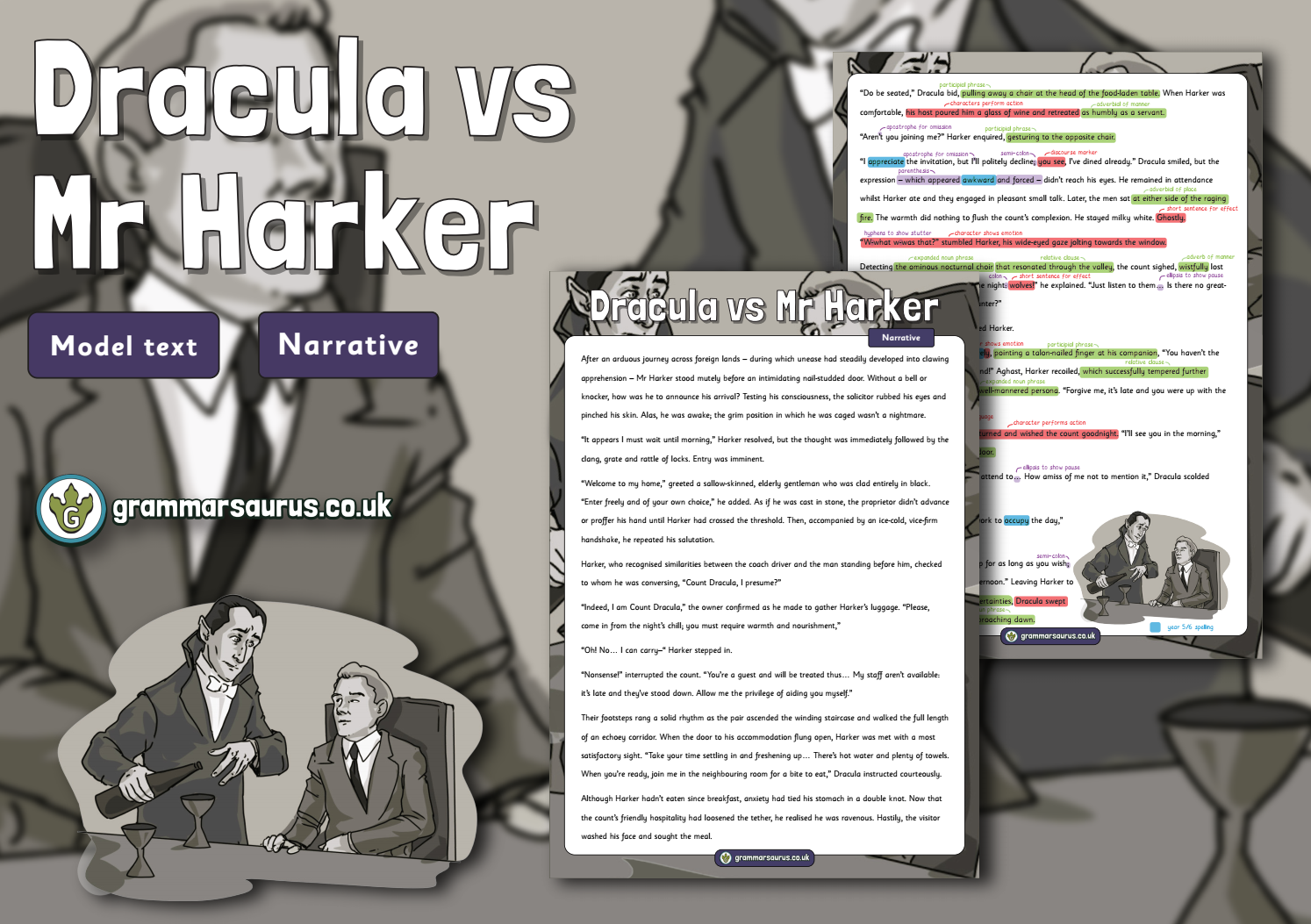 Year 5 Model Text – Narrative - Characterising Speech – Dracula vs Mr ...