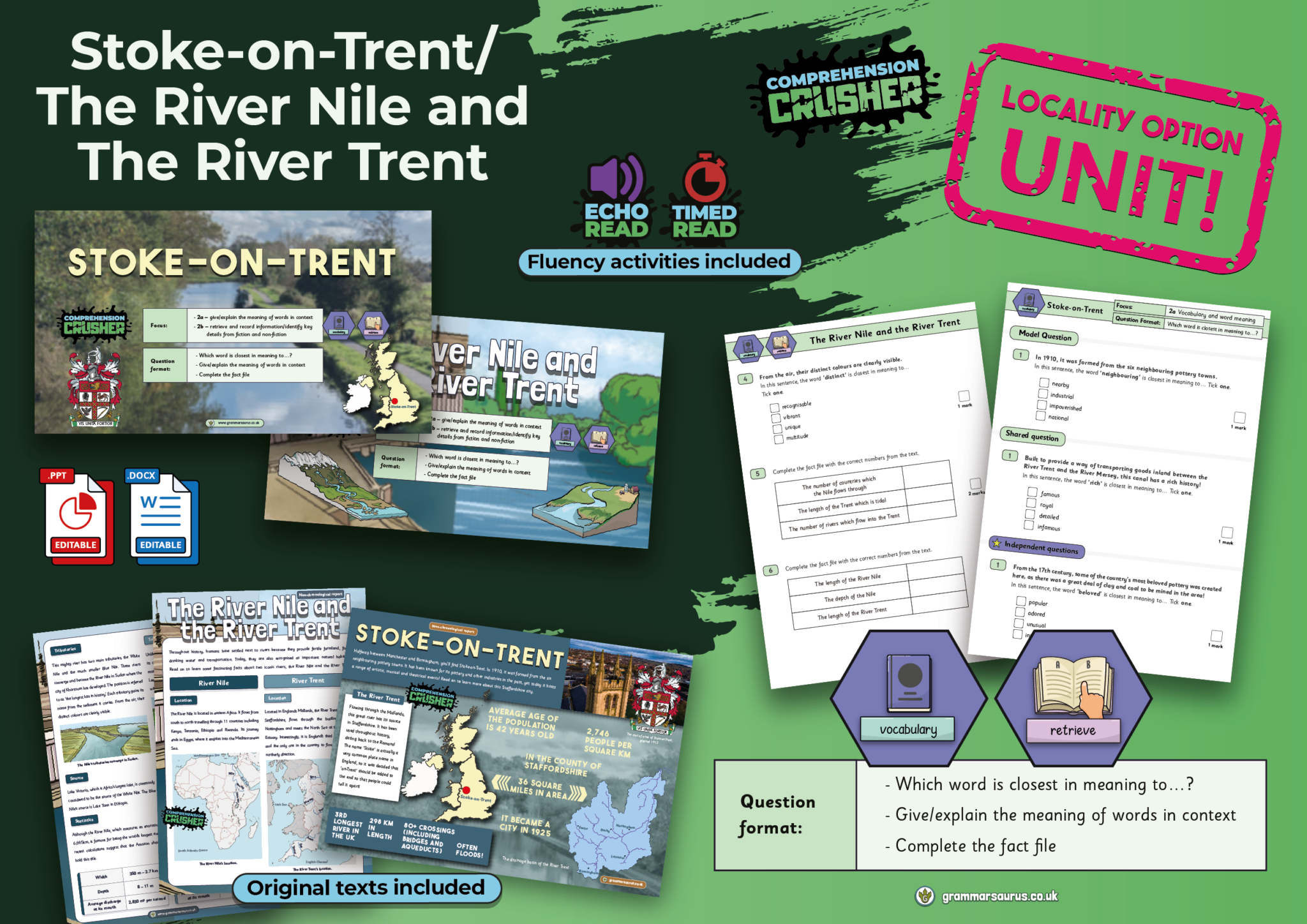 Year 4 Comprehension Crusher - Locality Option Unit – Stoke-on-Trent ...