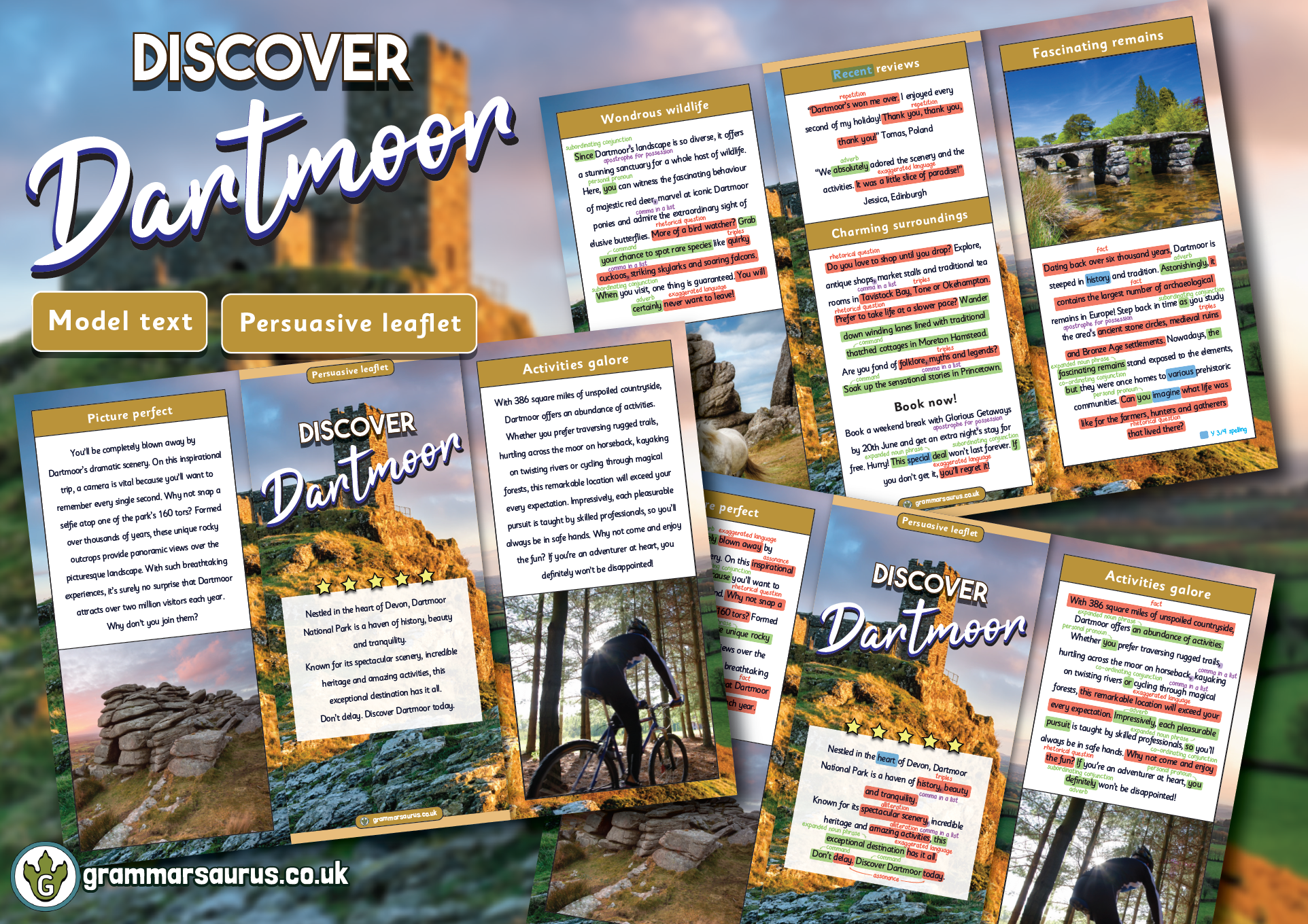 Year 4 Model Text – Persuasive leaflet –Discover Dartmoor - Grammarsaurus