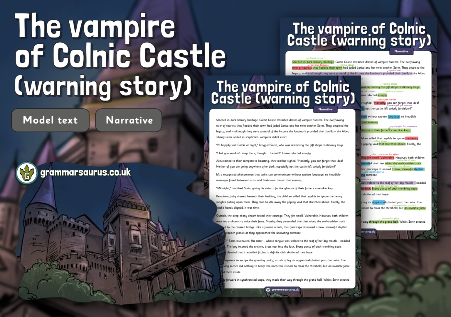 Year 5 Model Text – Narrative - The Vampire of Colnic Castle (Warning ...