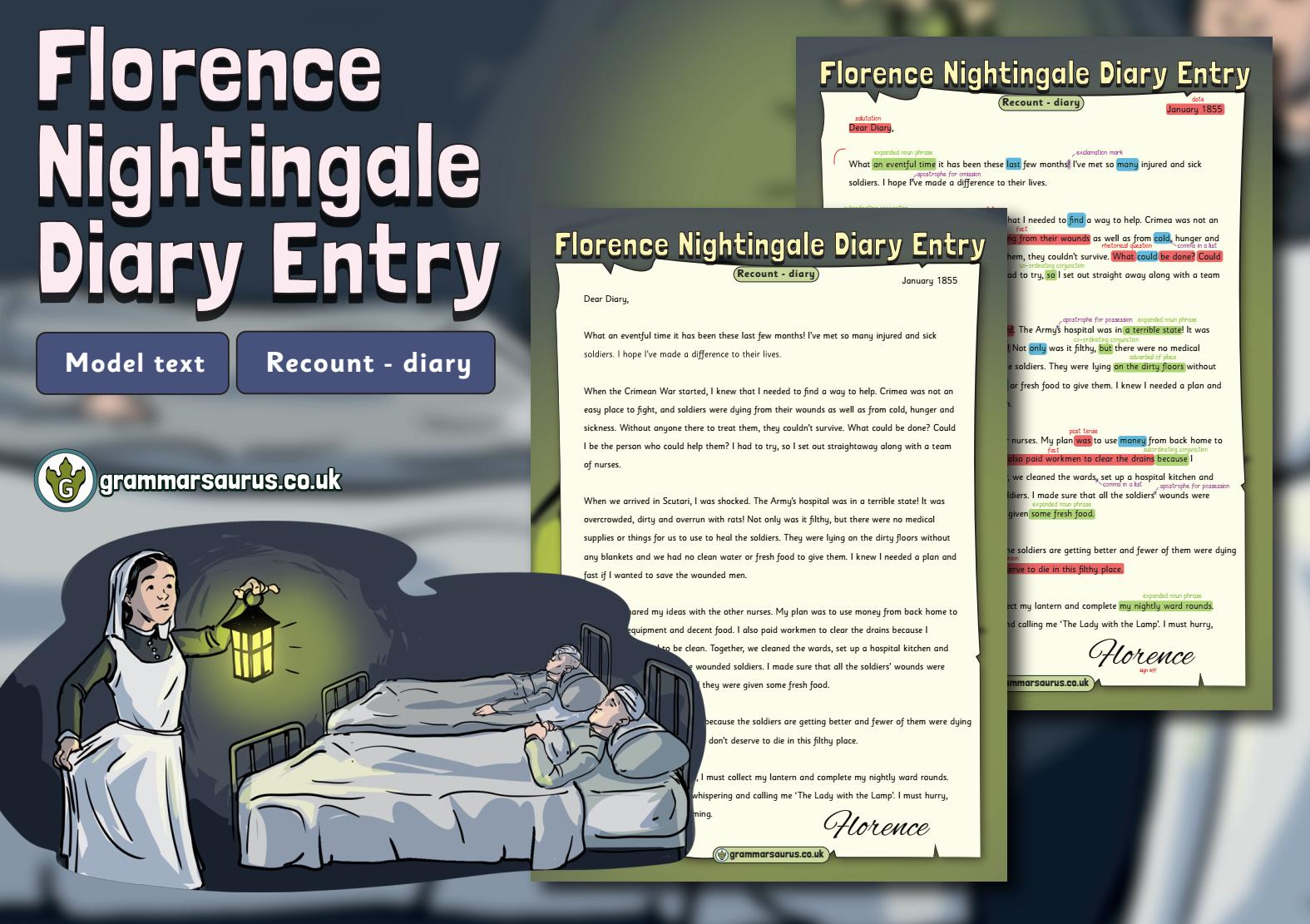 Year 2 Model Text – Recount – Diary - Florence Nightingale Diary Entry ...