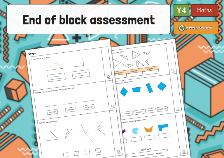 Year 4 Properties of Shape – End of block assessment - Grammarsaurus