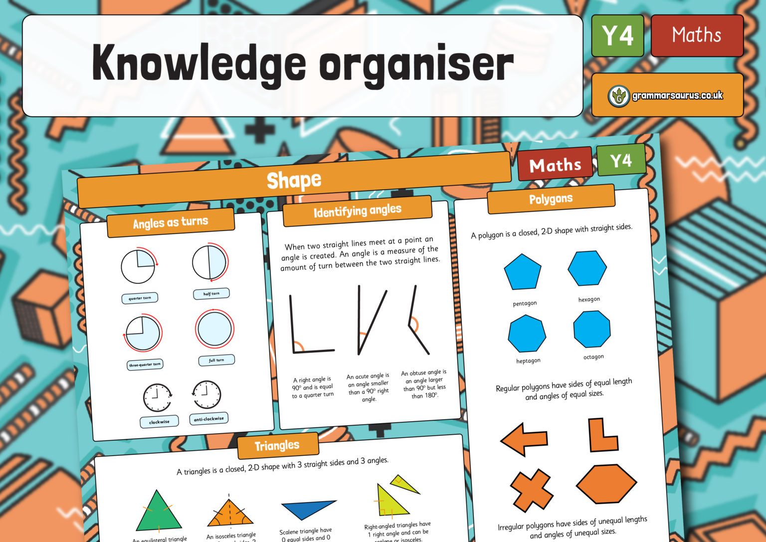 Year 4 Properties of Shape – Knowledge Organiser - Grammarsaurus