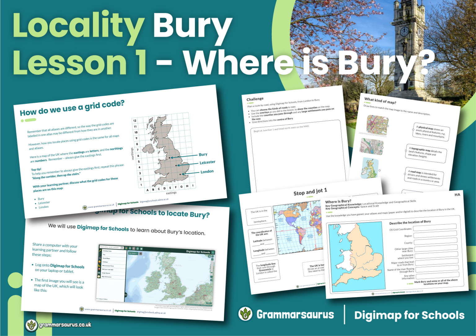 Y4 Locality Unit - Where is Bury? Lesson 1 - Grammarsaurus