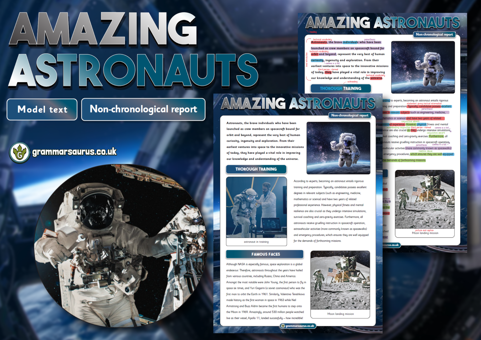 Year 5 Model Text – Non-chronological report - Amazing Astronauts ...