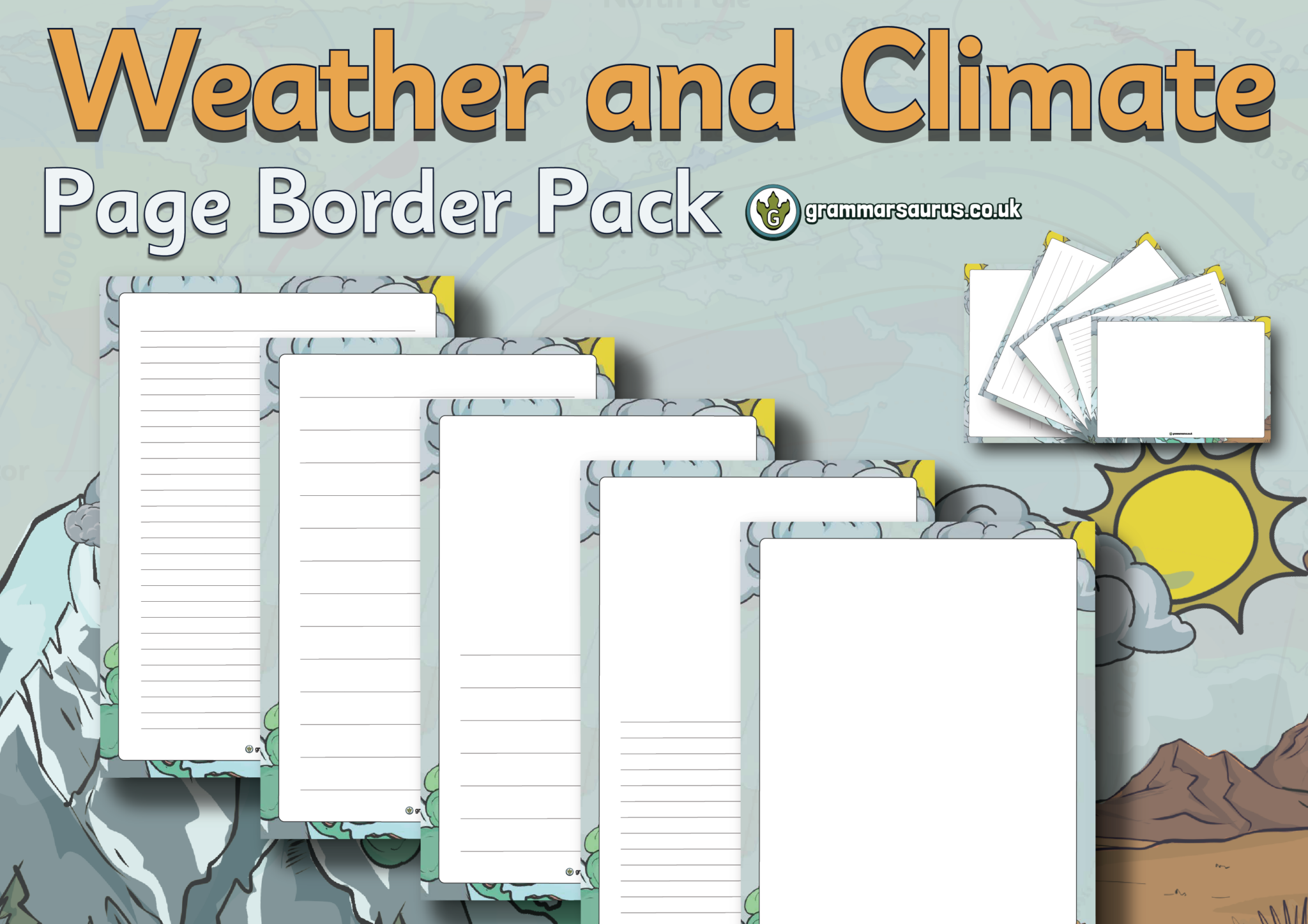Year 4 Geography – Weather and Climate – Page Boarder Pack - Grammarsaurus