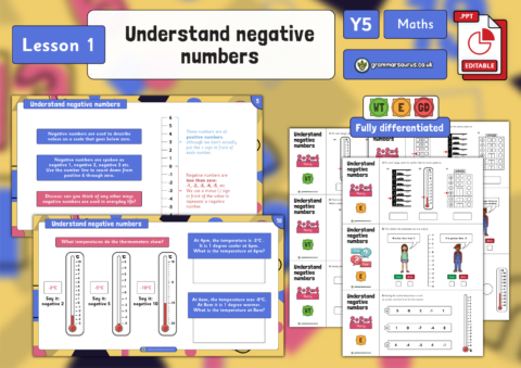 Year 5 Negative numbers - Understand negative numbers - Lesson 1 ...