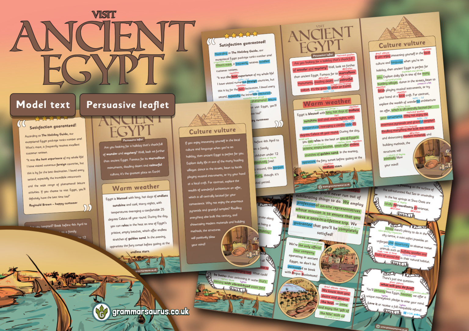 Year 5 Model Text - Persuasive leaflet - Visit Ancient Egypt ...