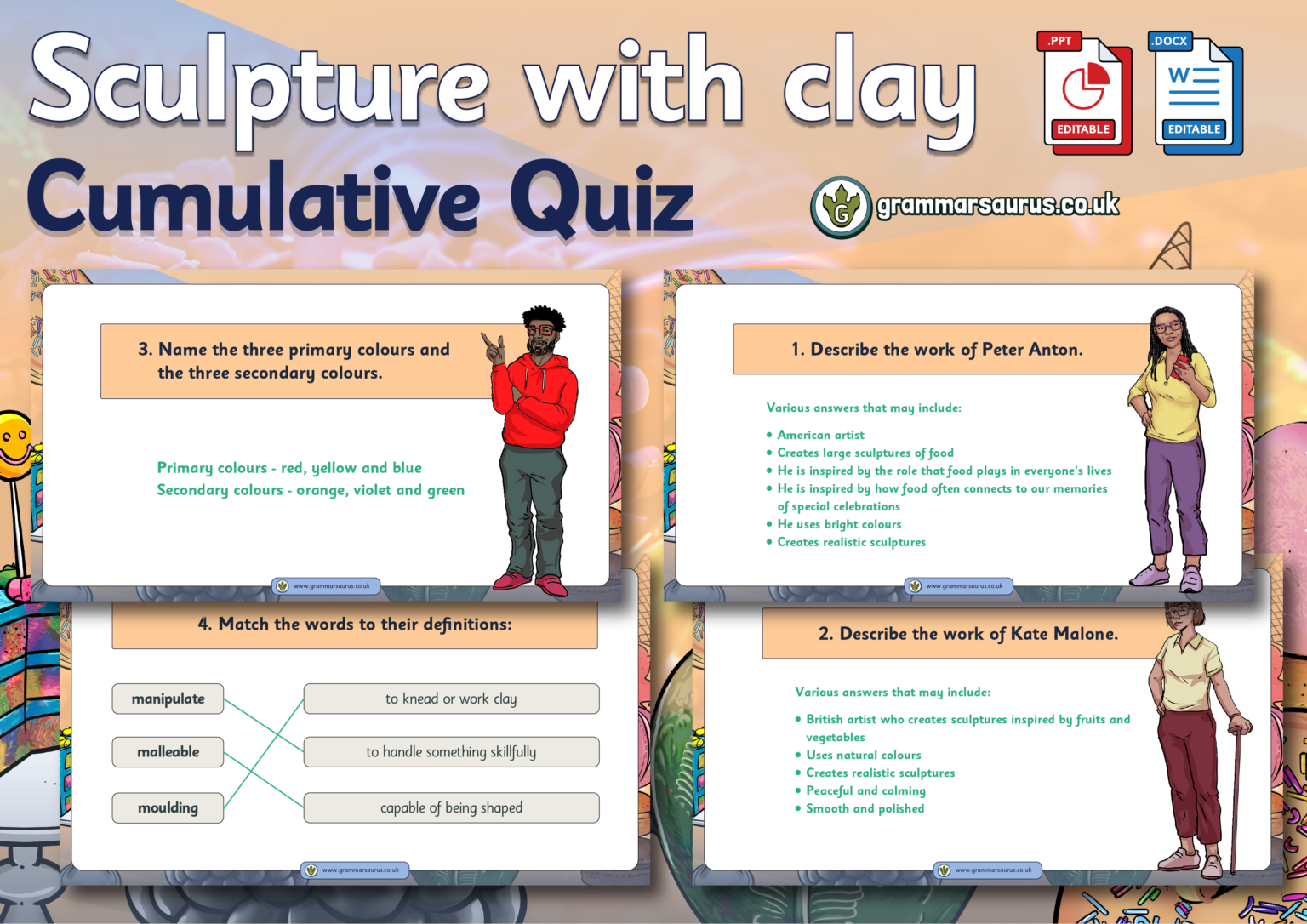 Year 6 Art - Sculpture with Clay - Cumulative Quiz - Grammarsaurus