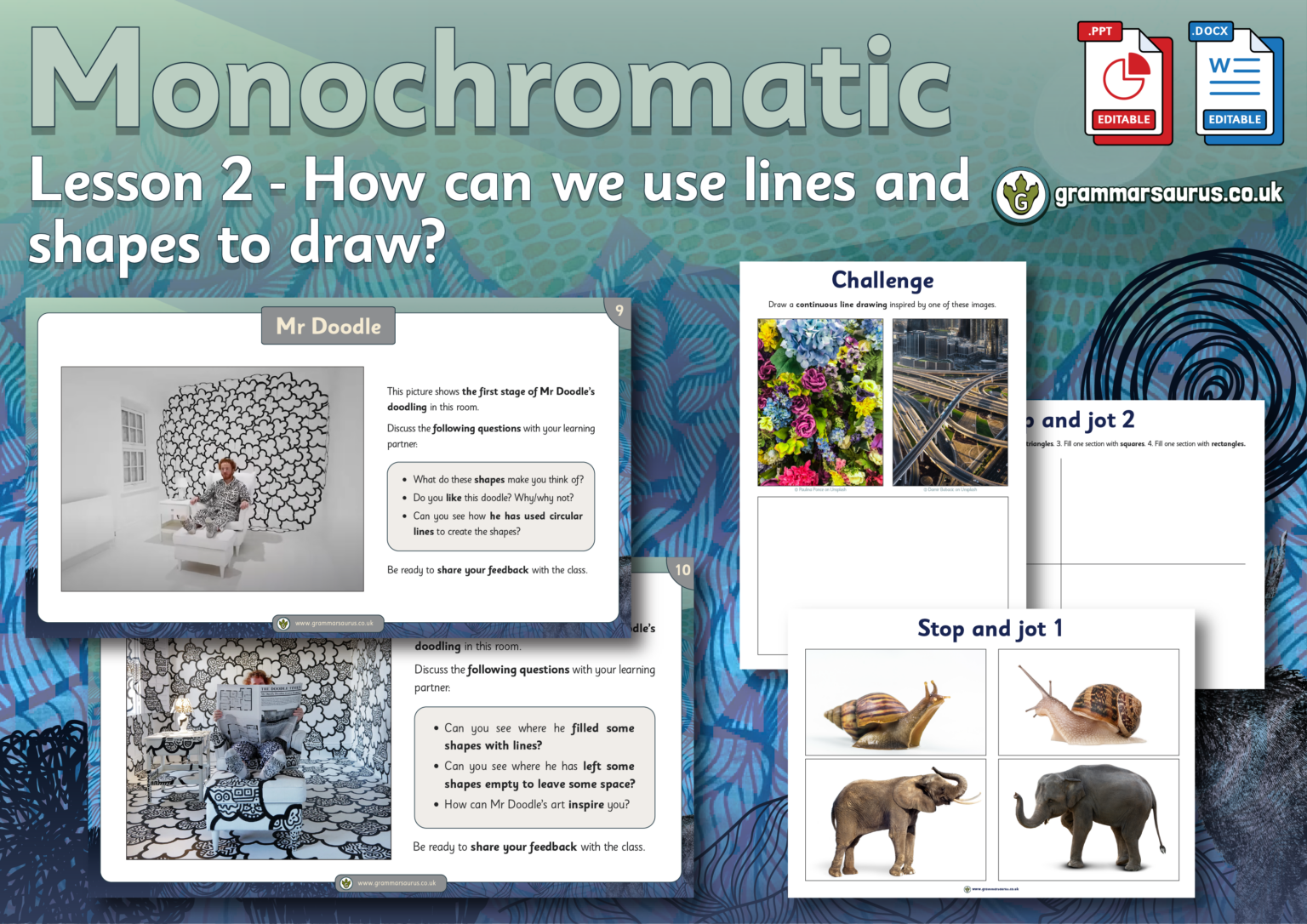 Year 1 Art - Monochromatic - How can we use lines and shapes to draw ...