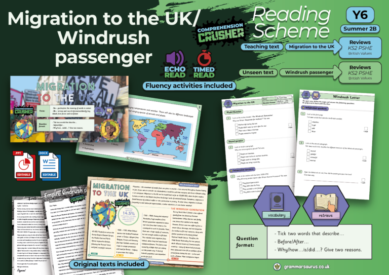 Year 6 Comprehension Crusher Reading Scheme – Summer 2b – Migration to ...