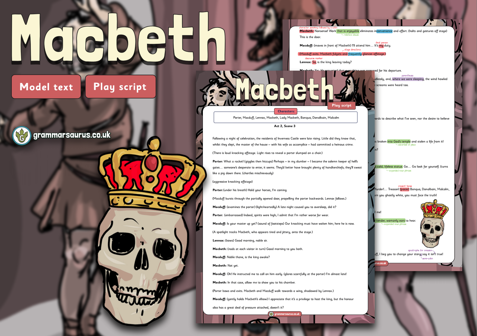 Year 6 Model Text – Play Script – Macbeth - Grammarsaurus