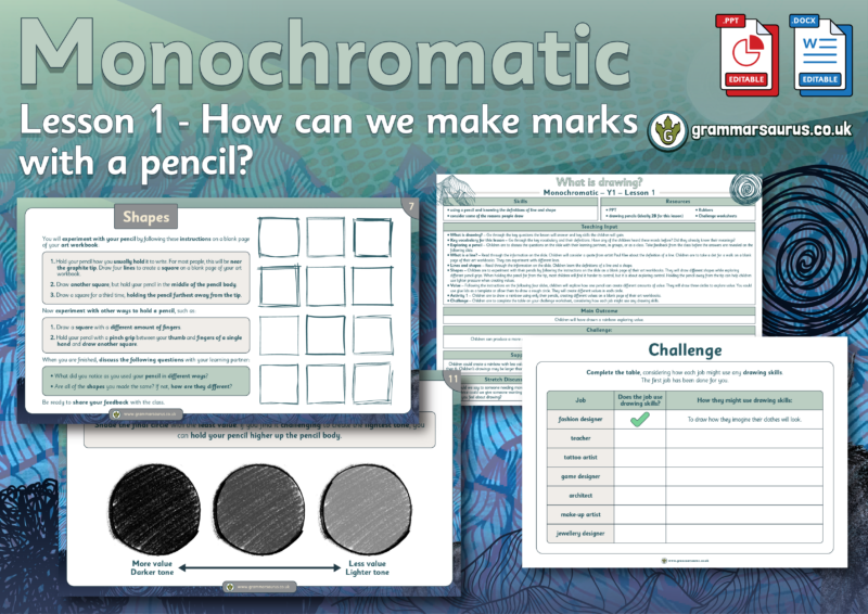 Y1 Art - Grammarsaurus