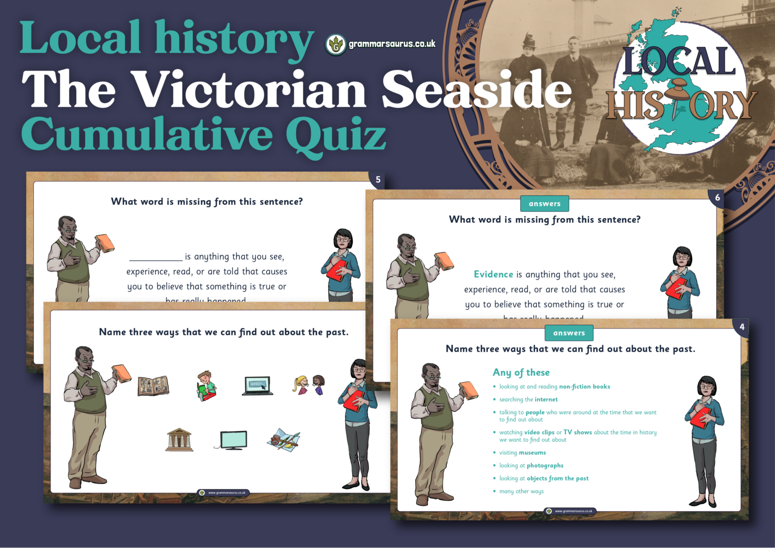 KS1 Local history – The Victorian Seaside – Cumulative Quiz - Grammarsaurus