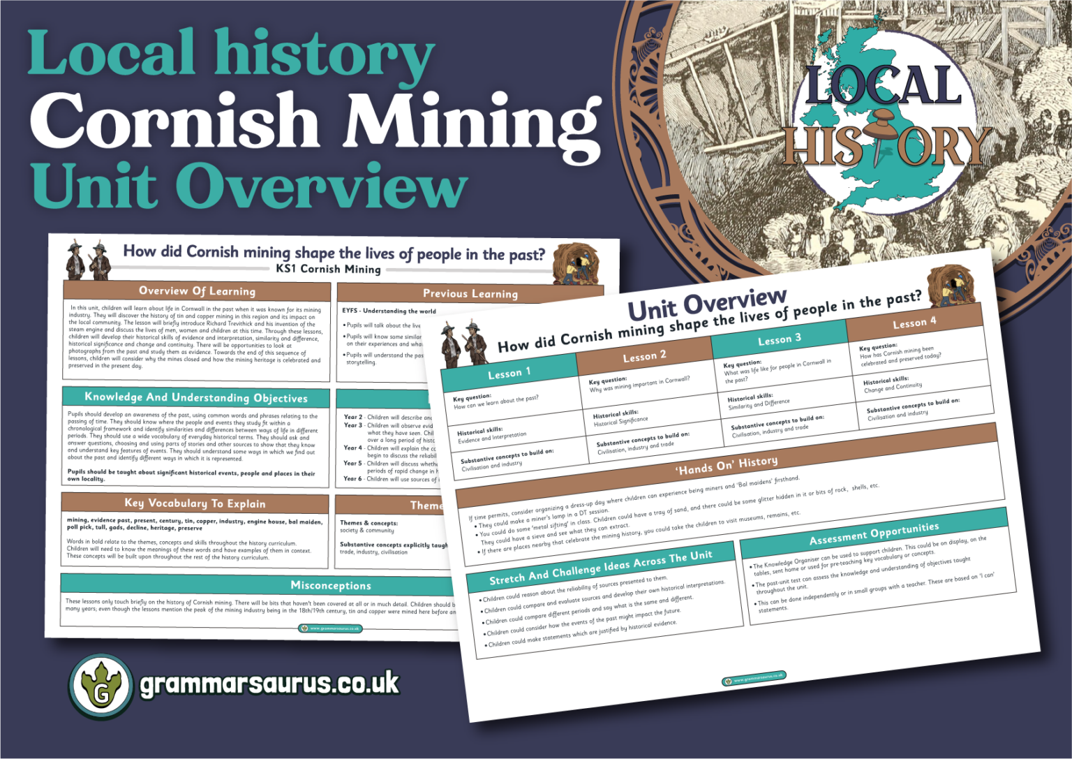KS1 Local history - Cornish Mining - Unit Overview - Grammarsaurus