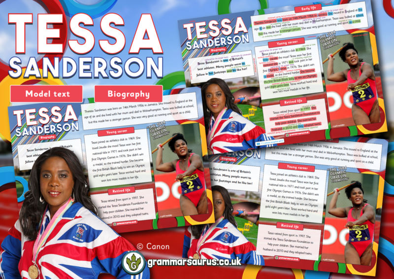 Year 1 Model Text – Recount – Biography – Tessa Sanderson - Grammarsaurus