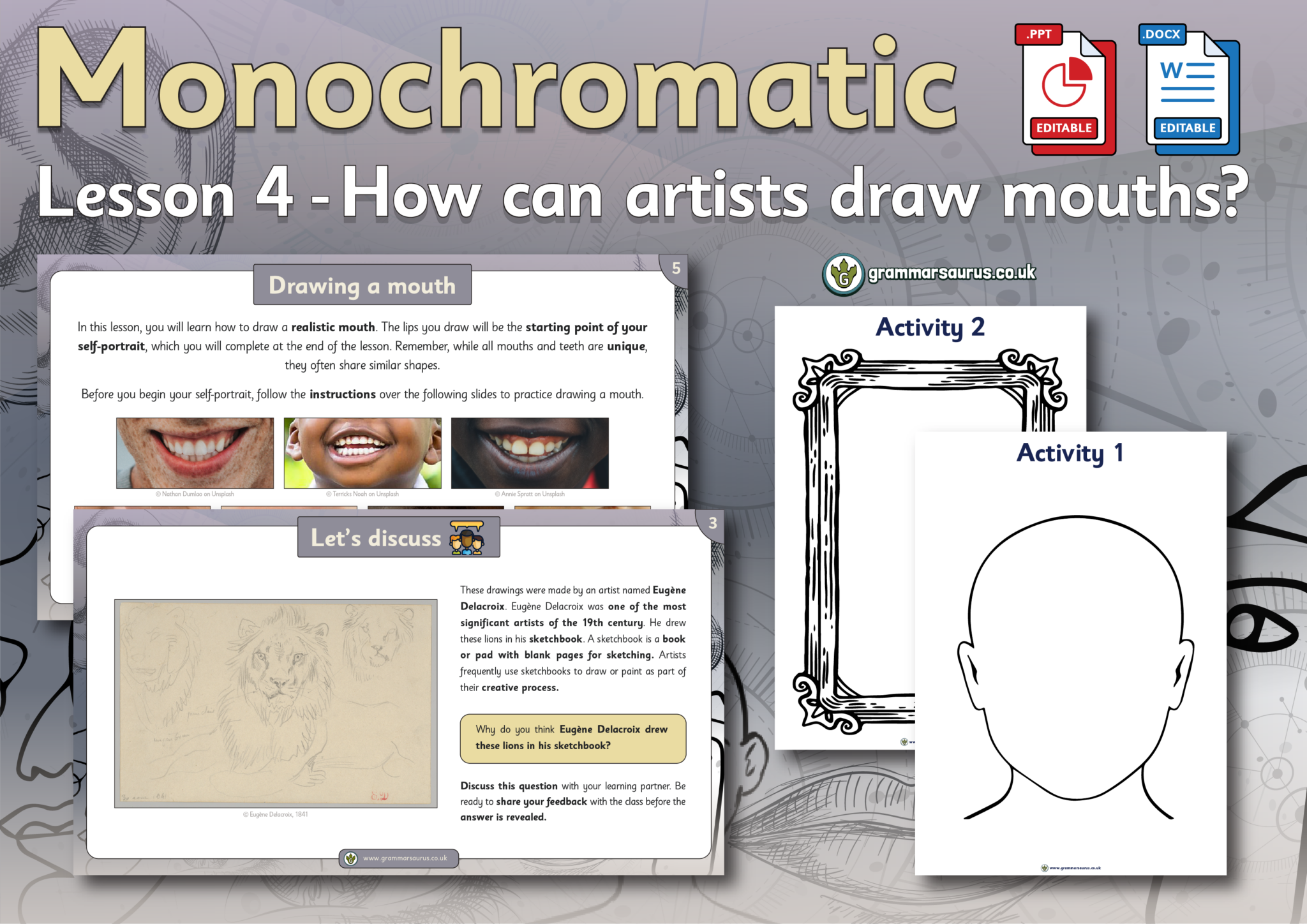 Y3 Art – Monochromatic – How can artists draw mouths? Lesson 4 ...
