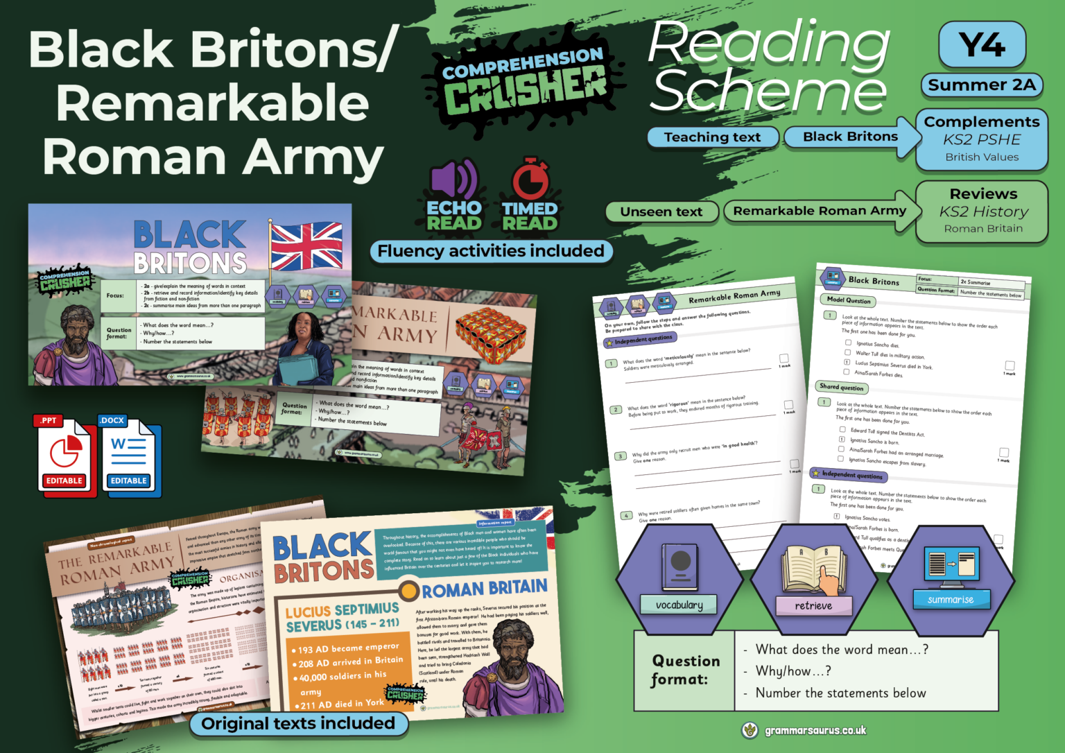 Year 4 Comprehension Crusher Reading Scheme – Summer 2a – Black Britons ...