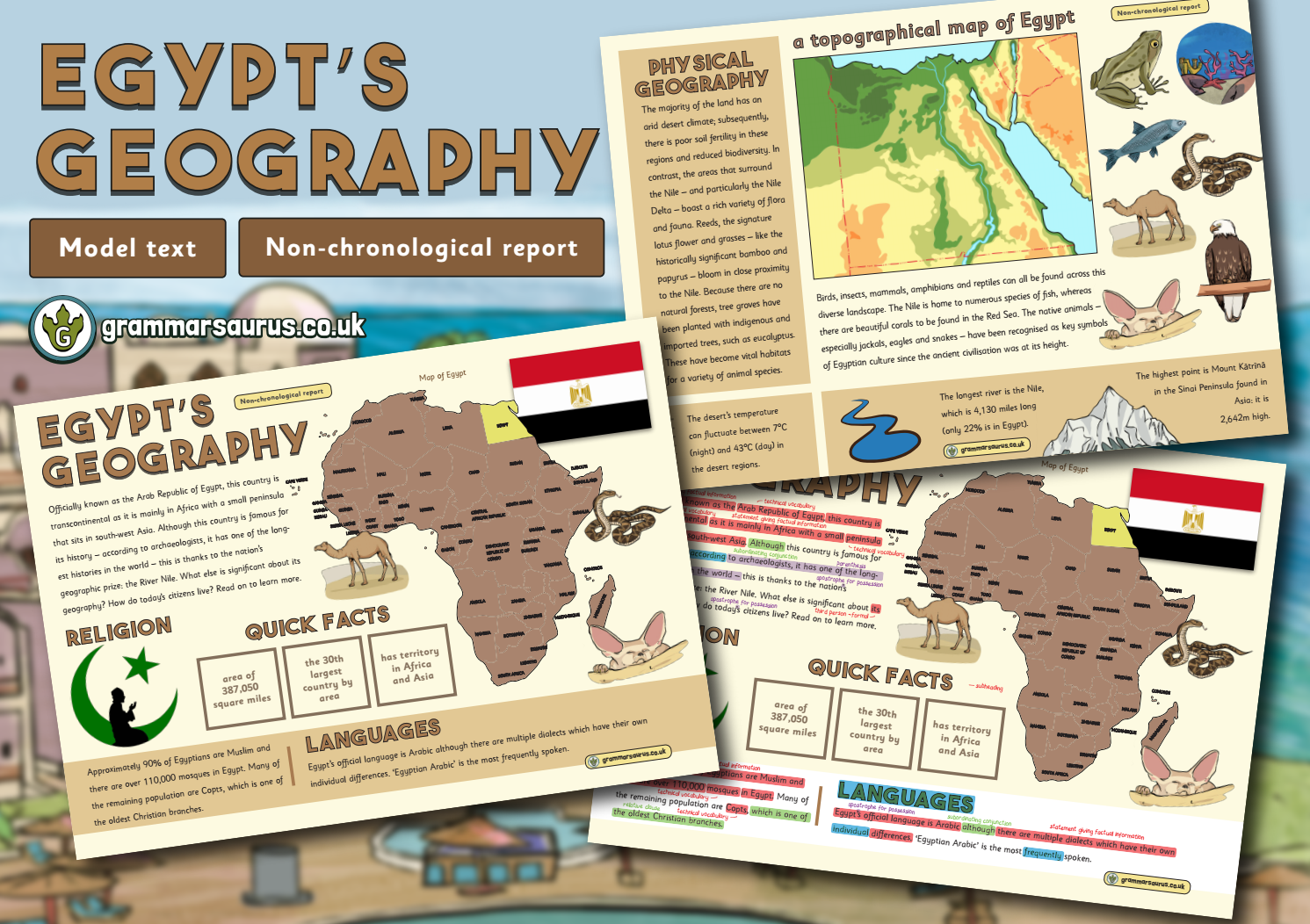 Year 5 Model Text – Non-chronological report - Egypt's Geography ...