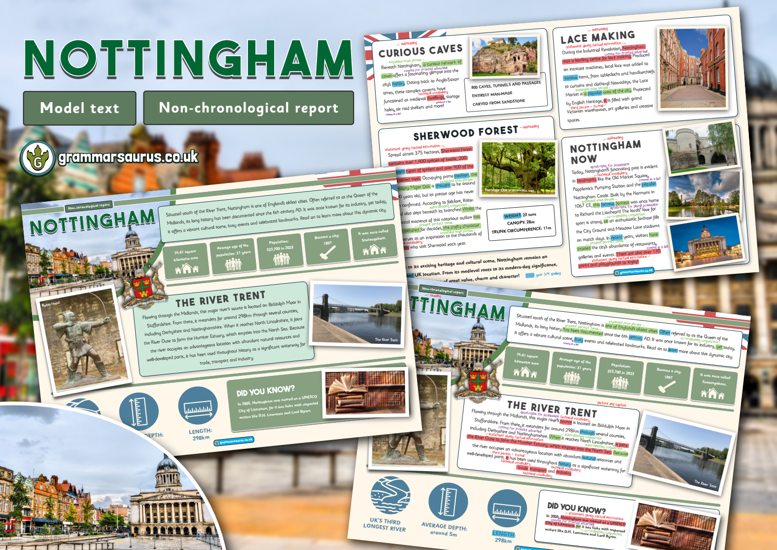 Year 4 Model Text – Non-chronological report – Nottingham - Grammarsaurus