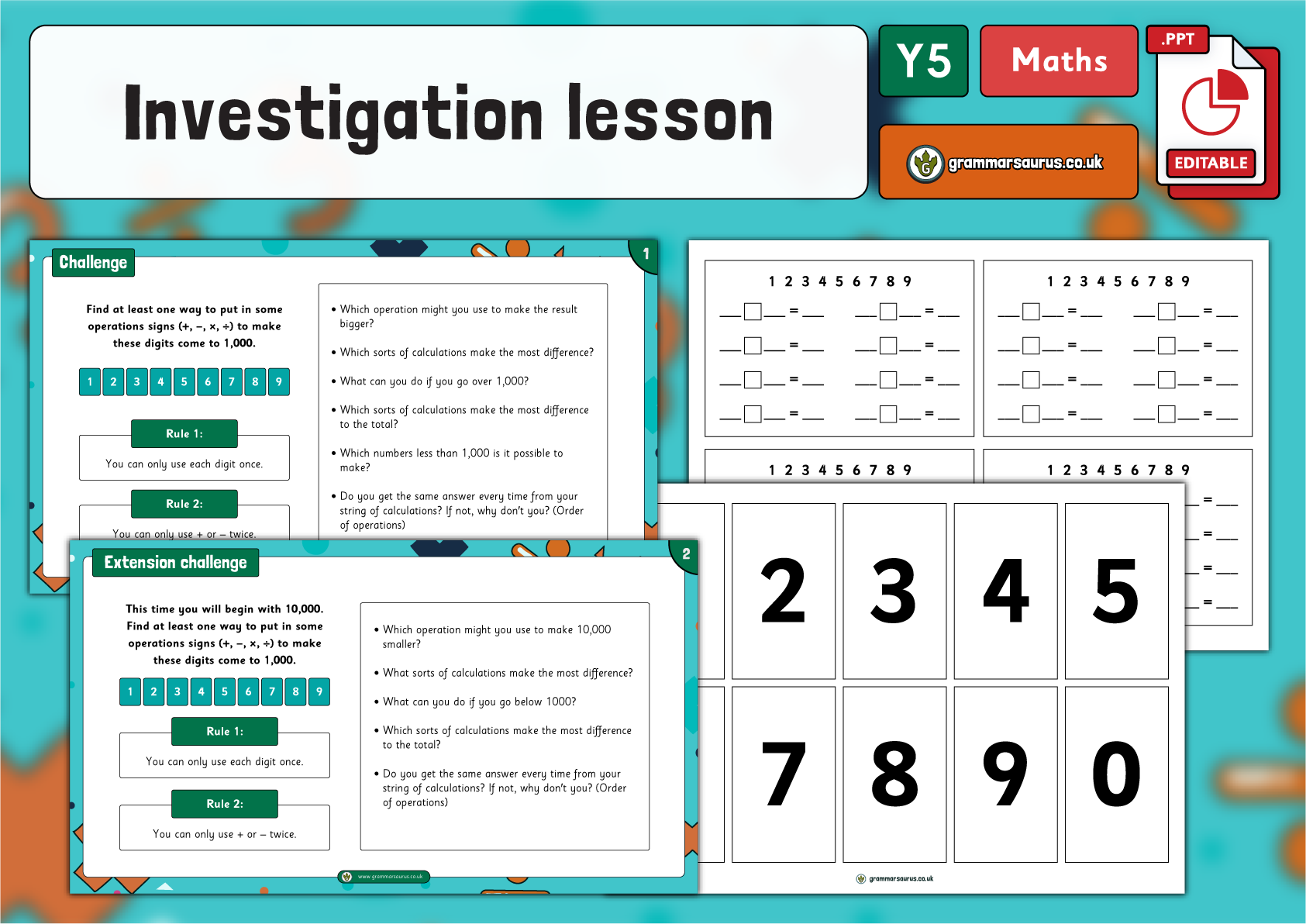 Year 5 Multiplication and Division (Part 2) – Investigation lesson ...