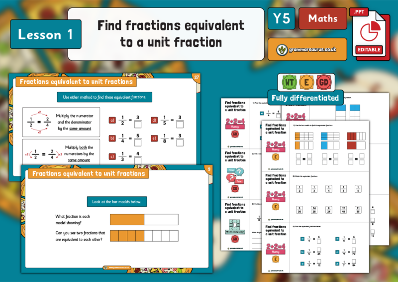 Year 5 Fractions - Find fractions equivalent to a unit fraction ...
