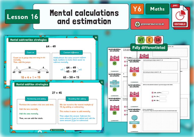 Year 6 Addition, Subtraction and Multiplication - Mental calculations ...