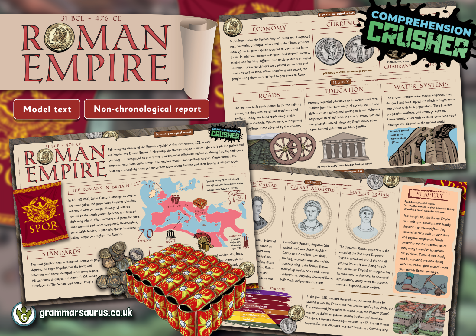 Year 7 Comprehension Crusher – Roman Empire - Grammarsaurus
