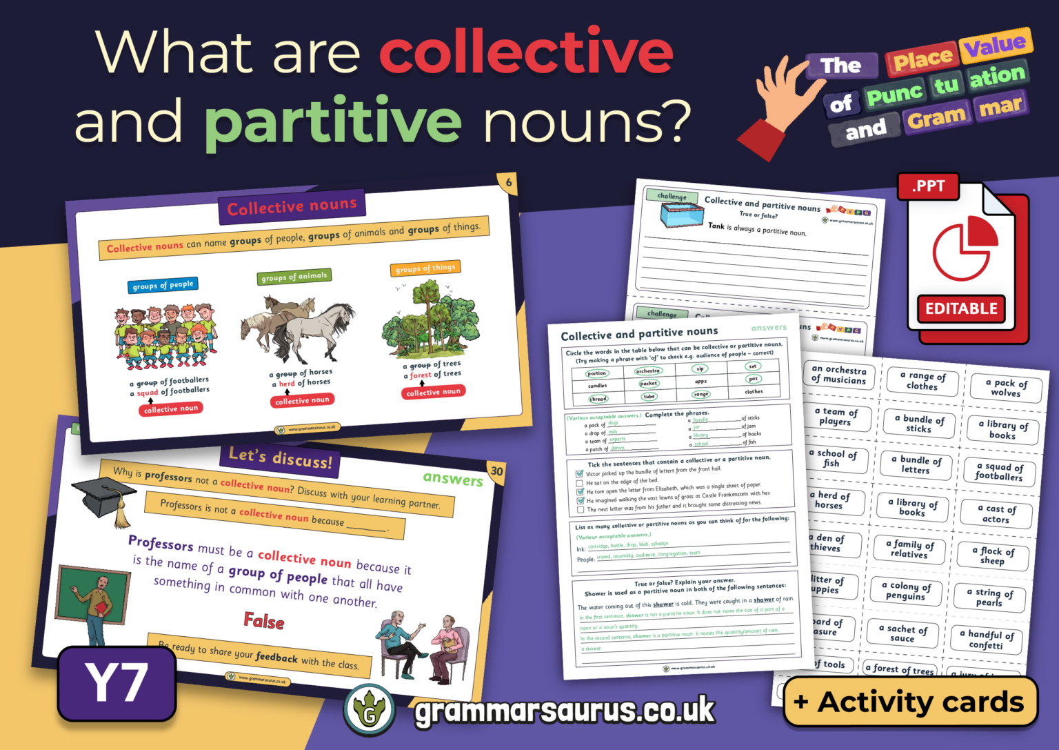 Year 7 The Place Value of Punctuation and Grammar – What are collective ...