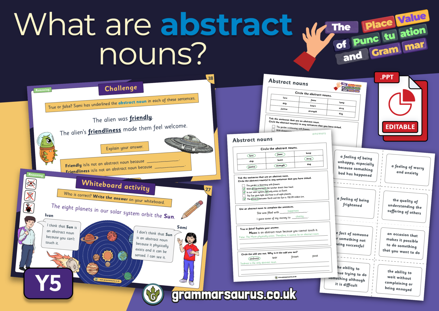 Year 5 The Place Value of Punctuation and Grammar – What are abstract ...