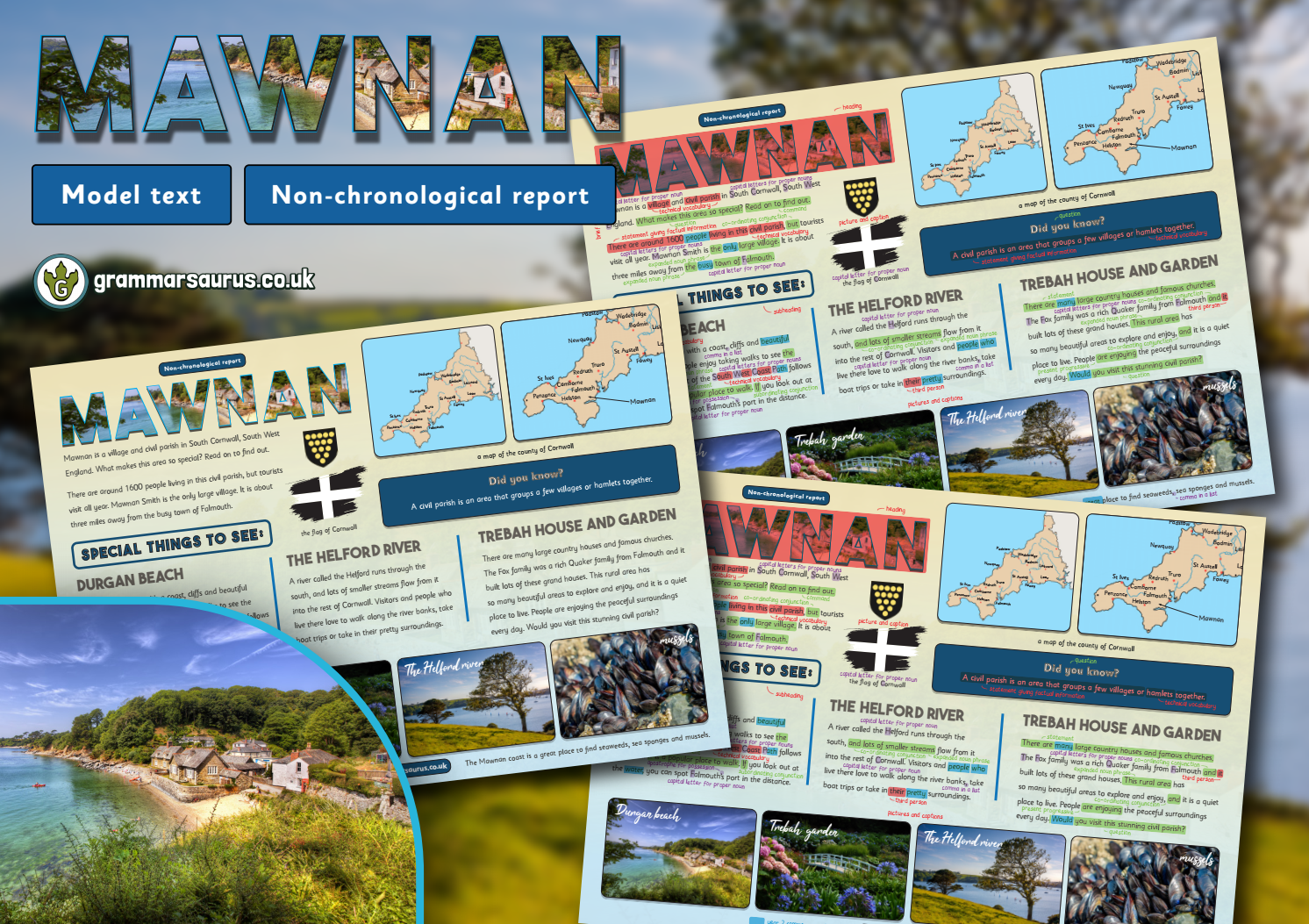 Year 2 Model Text – Non-chronological report – Mawnan - Grammarsaurus