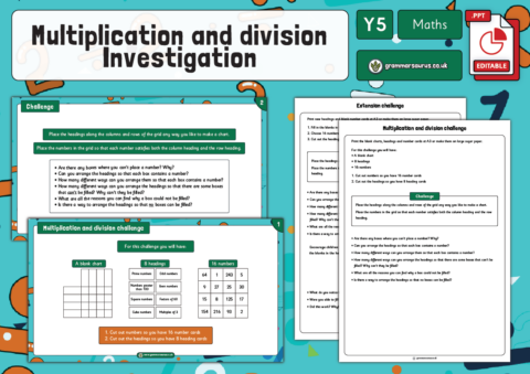 Year 5 Multiplication and Division - Investigation - Grammarsaurus