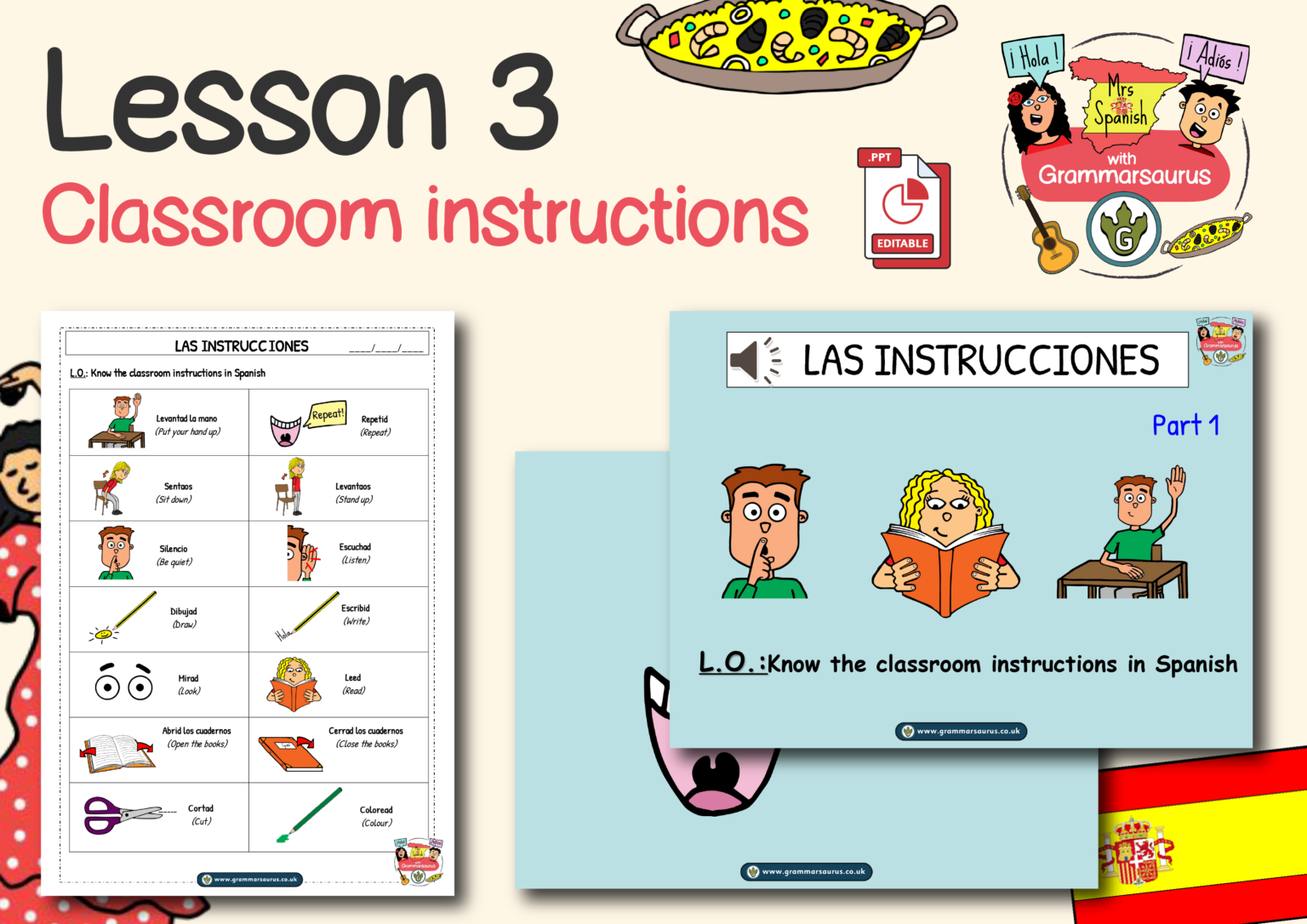 Year 3 - Classroom instructions - Lesson 3 - Grammarsaurus