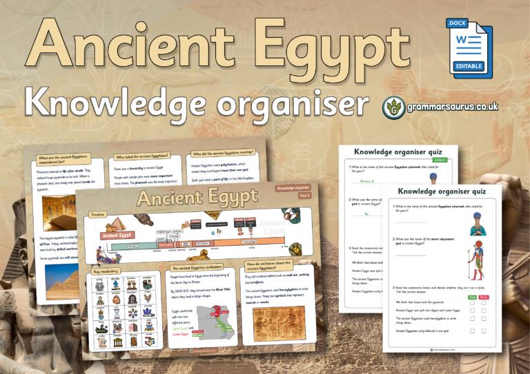 Year 3 History – Ancient Egypt – Knowledge organiser - Grammarsaurus