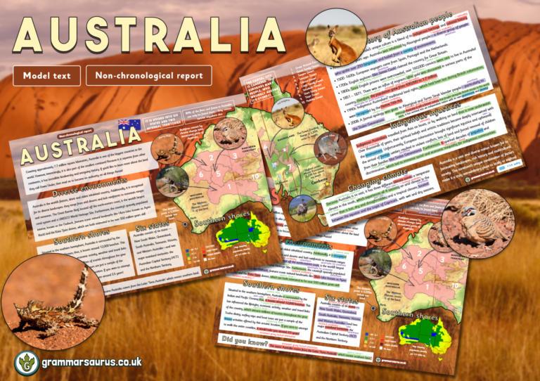 Year 6 Model text - Non-chronological Report - Australia - Grammarsaurus