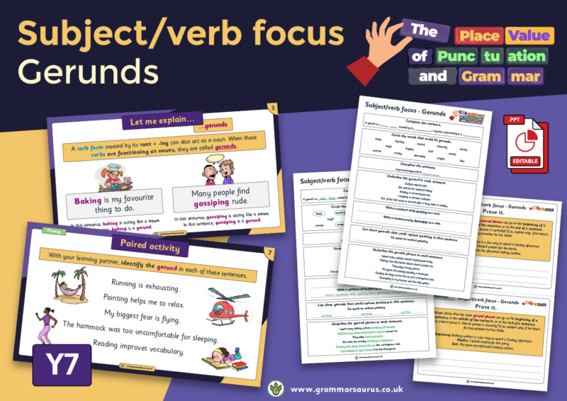 Year 7 The Place Value of Punctuation and Grammar - Subject/Verb focus ...