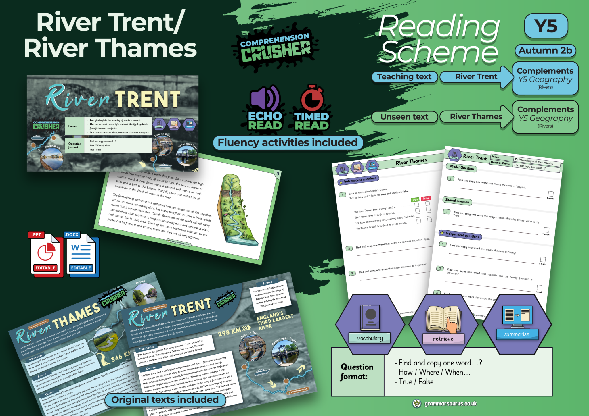 Year 5 Comprehension Crusher Reading Scheme - Autumn 2b - River Trent ...