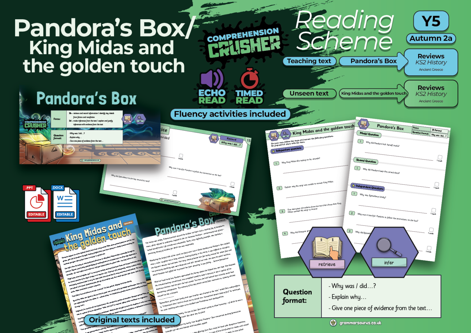 Year 5 Comprehension Crusher Reading Scheme - Autumn 2a Pandora's Box ...