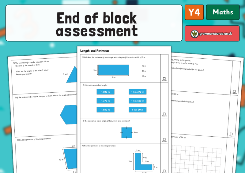 Year 4 Length and Perimeter – End of block assessment - Grammarsaurus