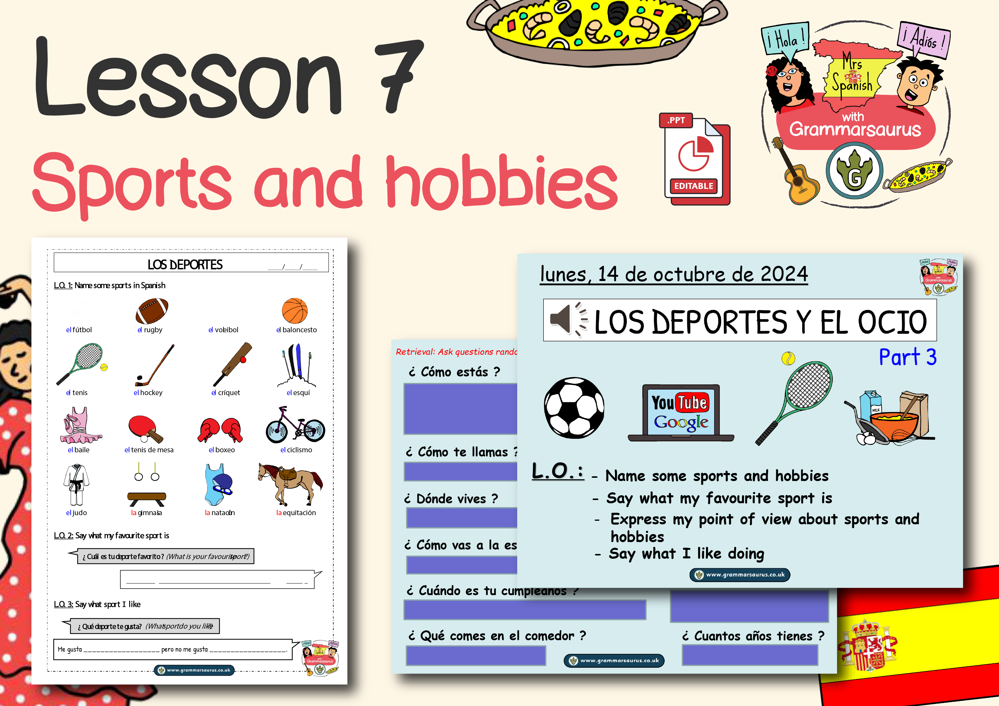 Year 4 - Sports and hobbies - Lesson 7 - Grammarsaurus