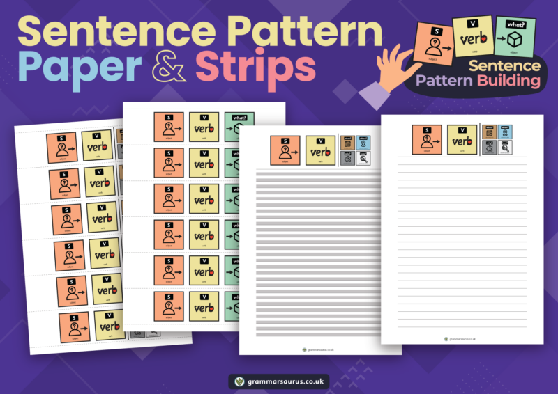 Sentence Pattern Paper & Strips - Grammarsaurus