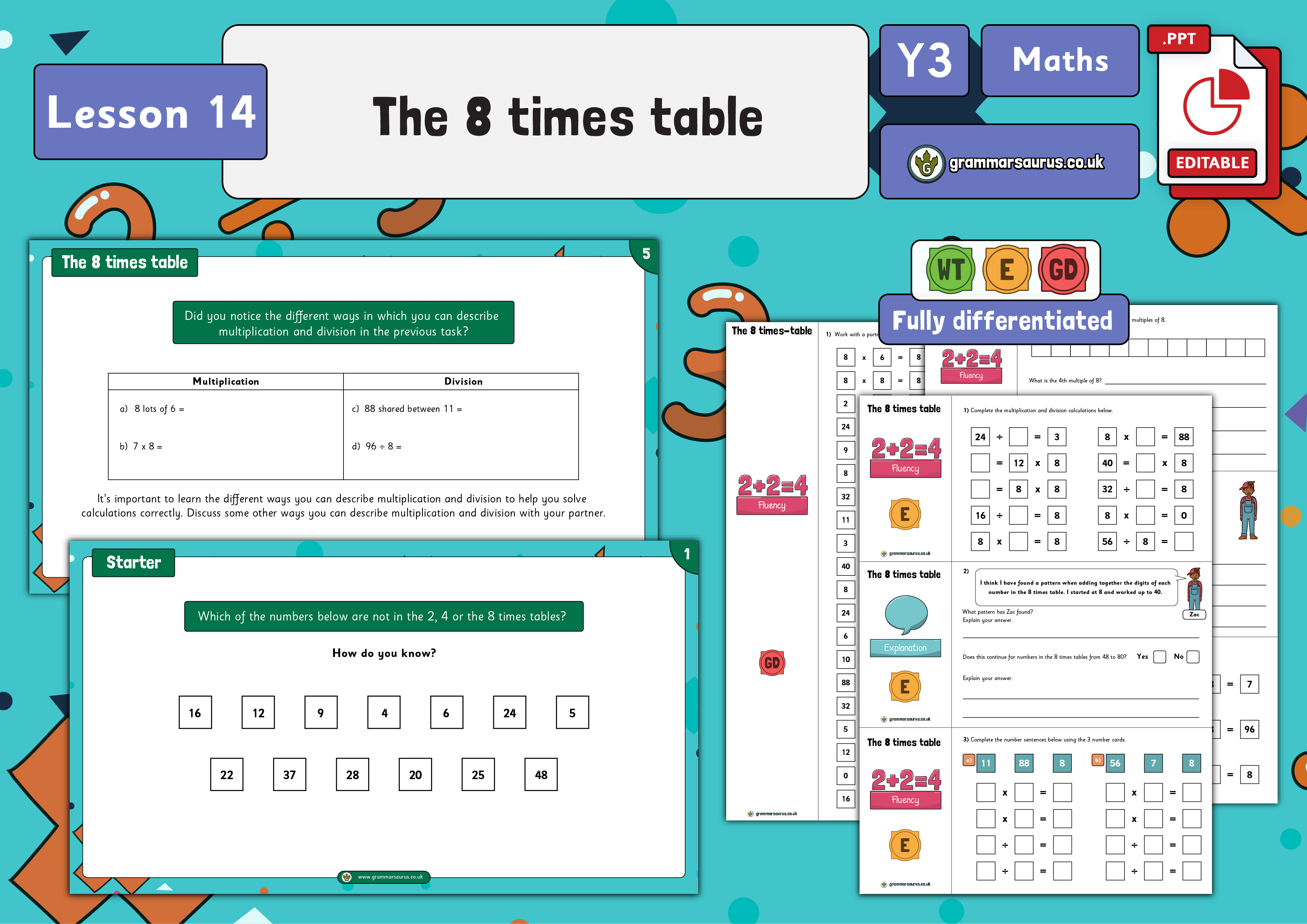 Year 3 Multiplication and Division - The 8 times table - Lesson 14 ...