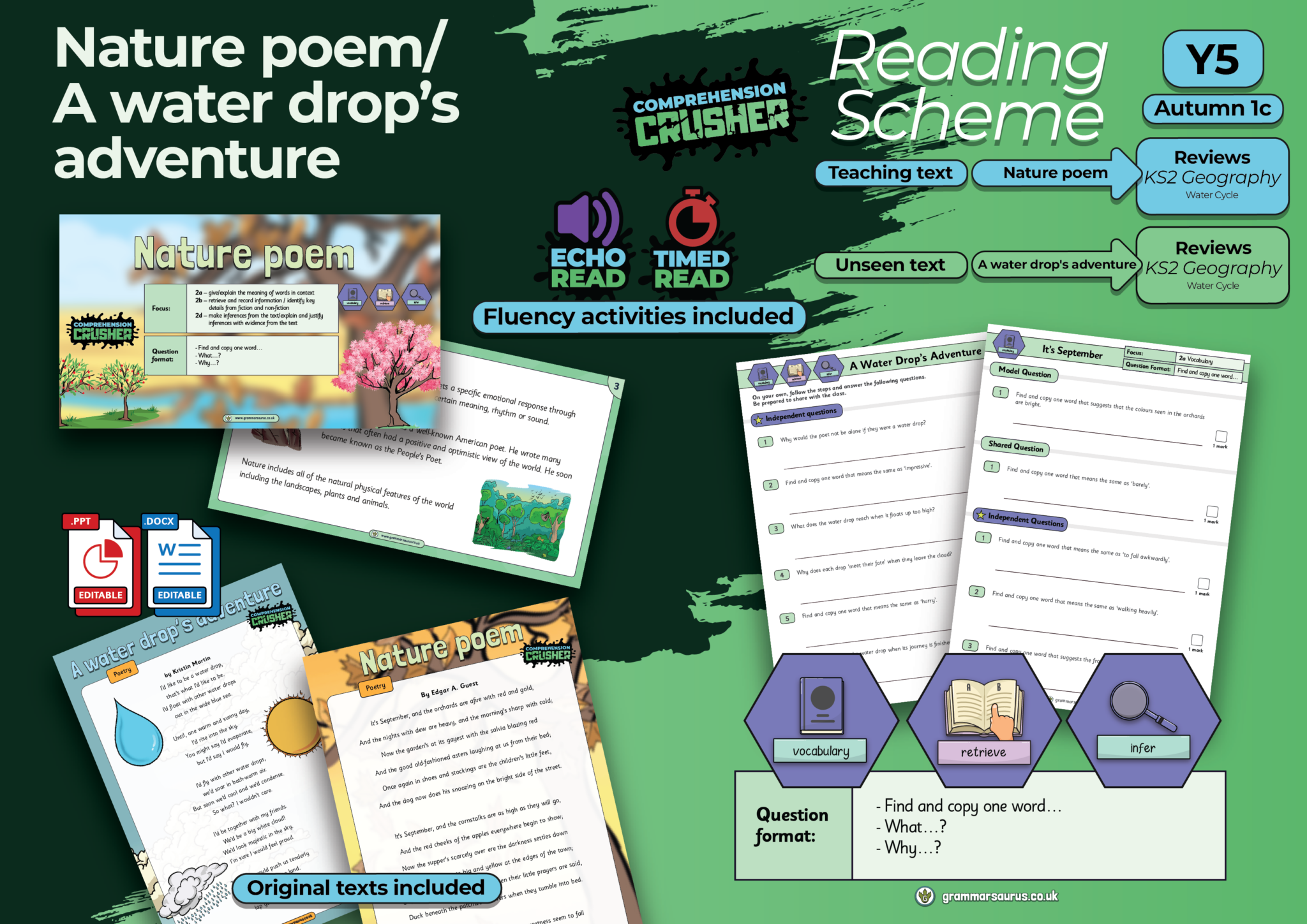 Year 5 Comprehension Crusher Reading Scheme - Additional unit - Nature ...