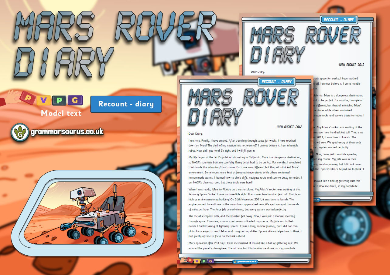 Year 5 PVPG Model Text – Recount – Diary - Mars rover diary ( gbsct P5 , GRADE 4 & 4TH CLASS ...