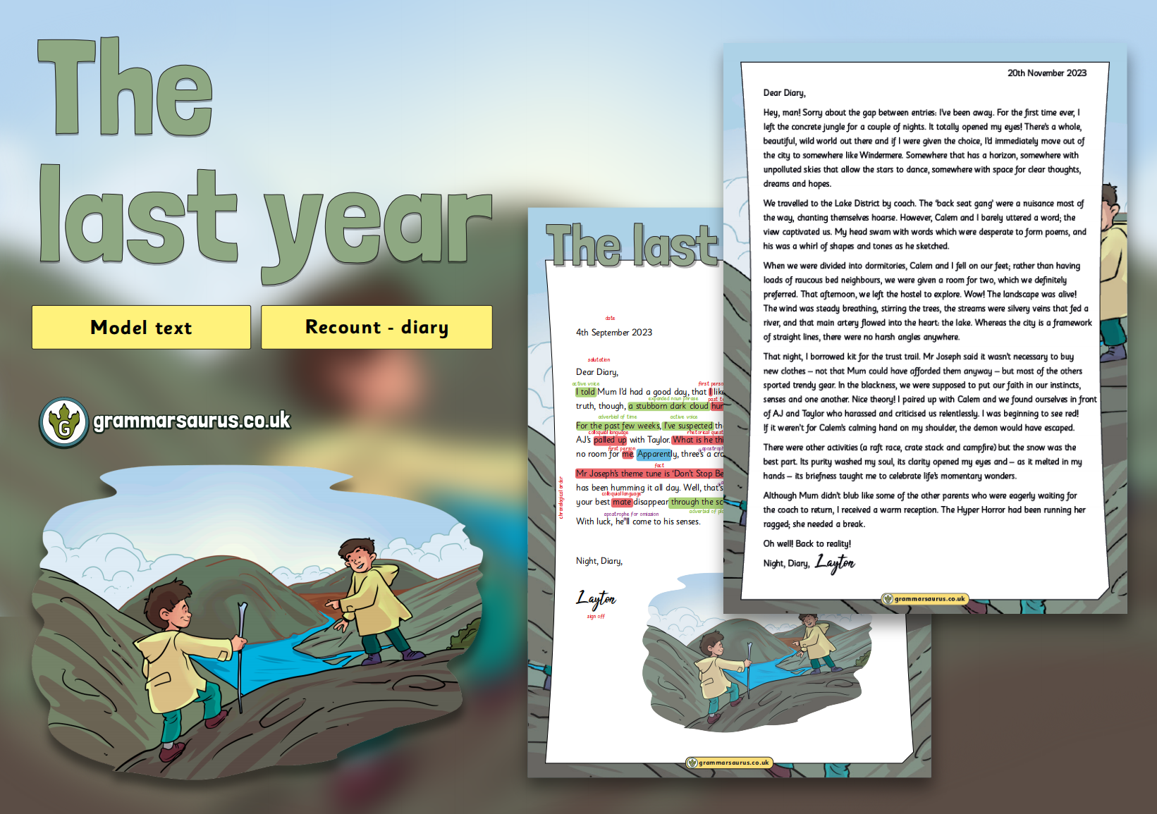 Year 6 Model Text – Recount diary – The last year - Grammarsaurus