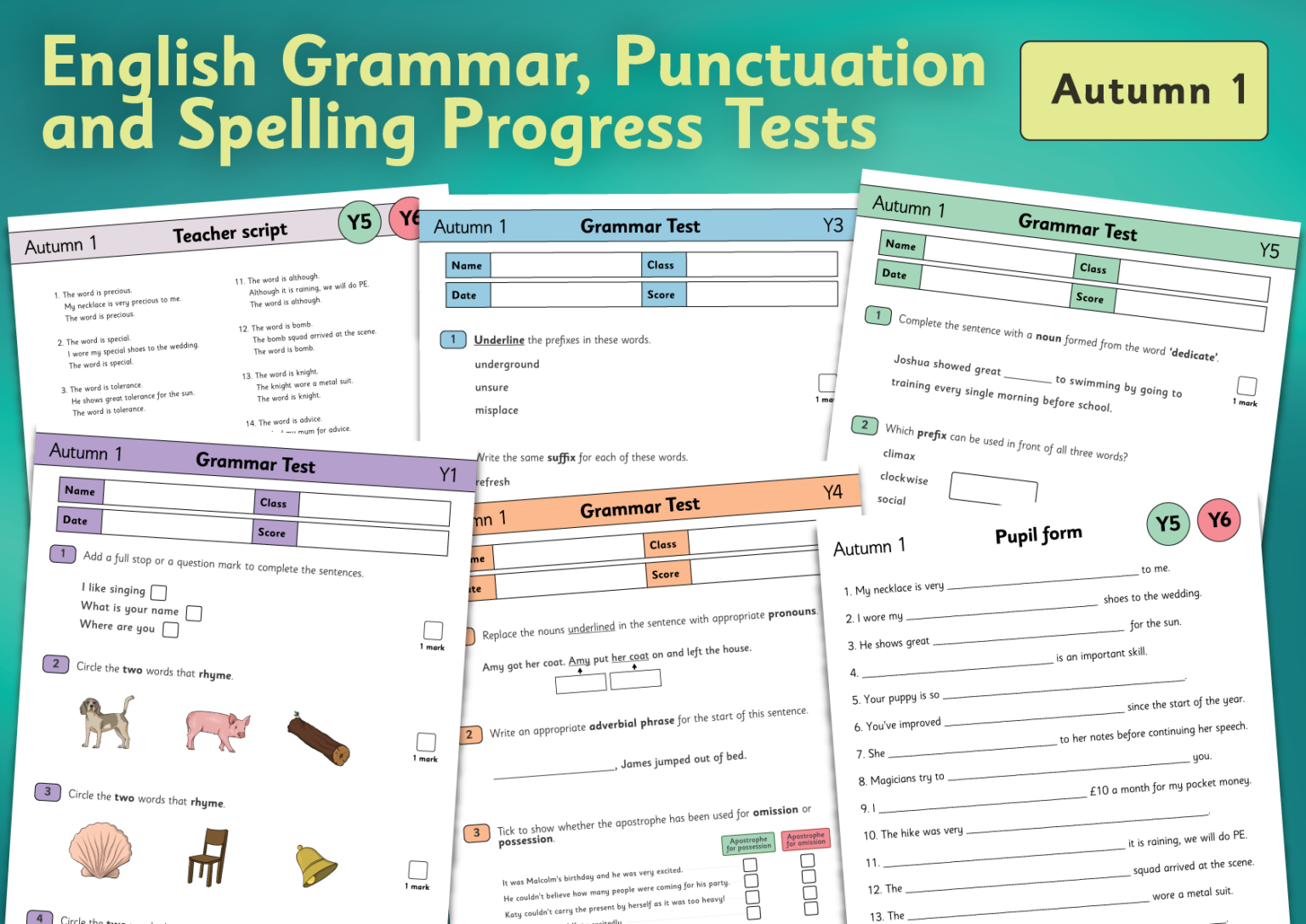 Year 2 English Grammar, Punctuation and Spelling Progress Tests ...