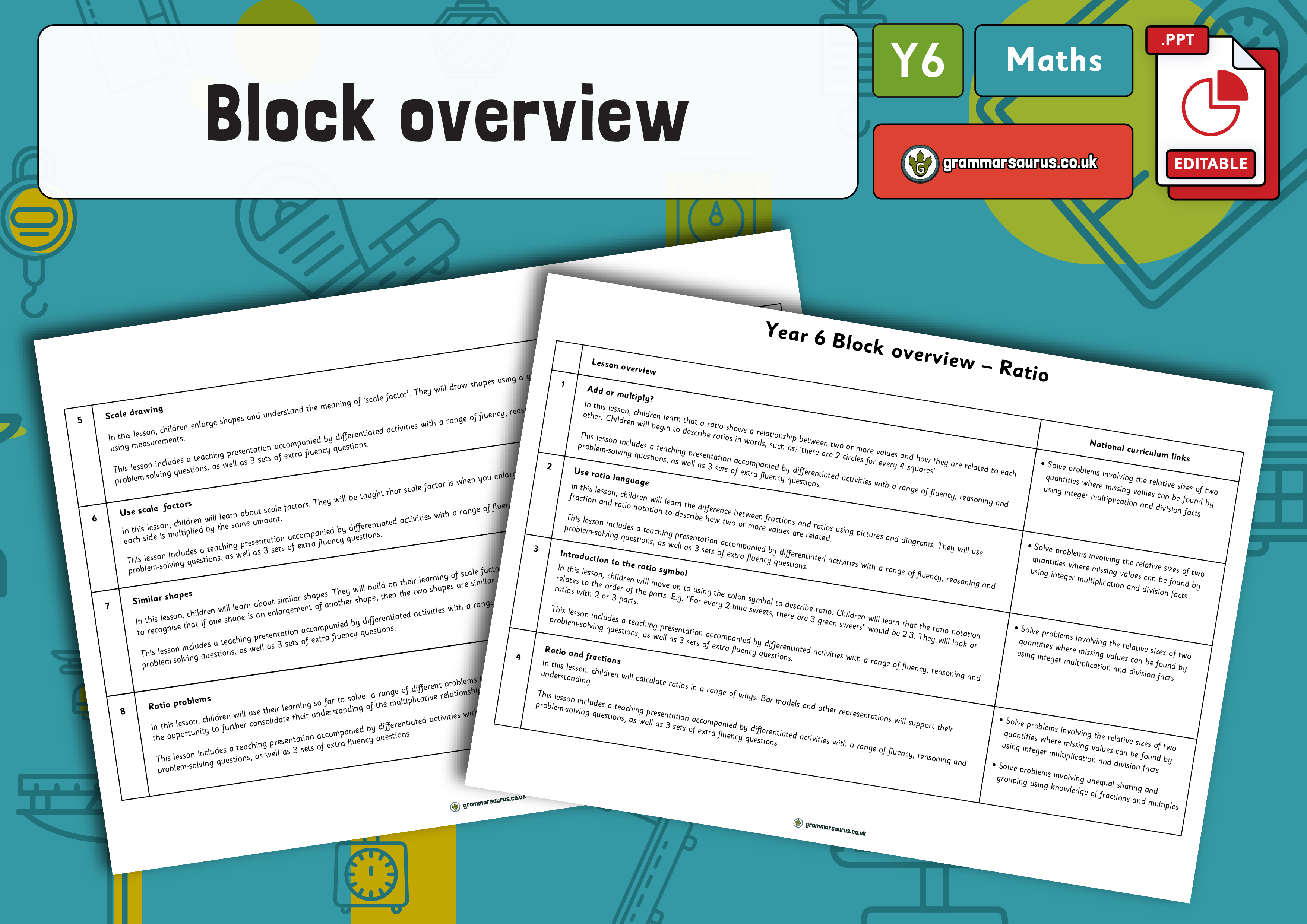 Year 6 Ratio – Block Overview - Grammarsaurus