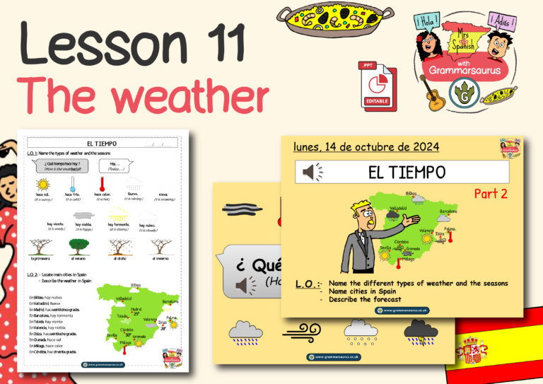 Y4/Y5/Y6 Spanish for Beginners - The Weather - Lesson 11 - Grammarsaurus