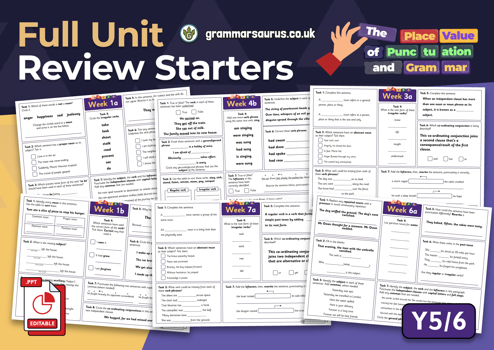 Year 5/6 The Place Value of Punctuation and Grammar – Full Unit ...